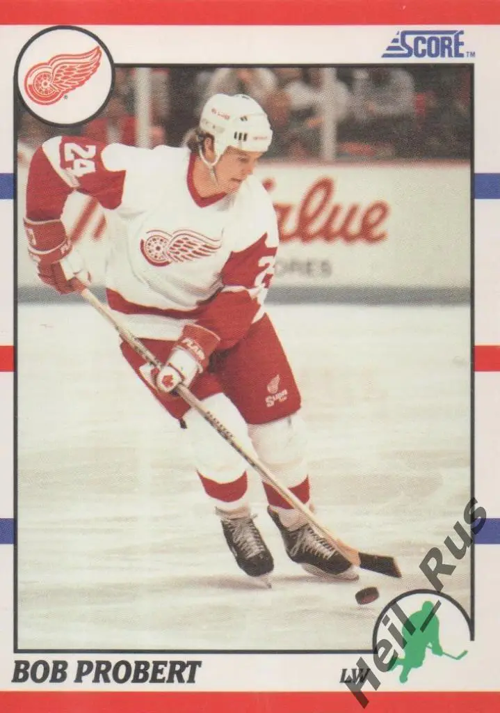 Хоккей Карточка Bob Probert Боб Проберт Detroit Red Wings Детройт НХЛ NHL