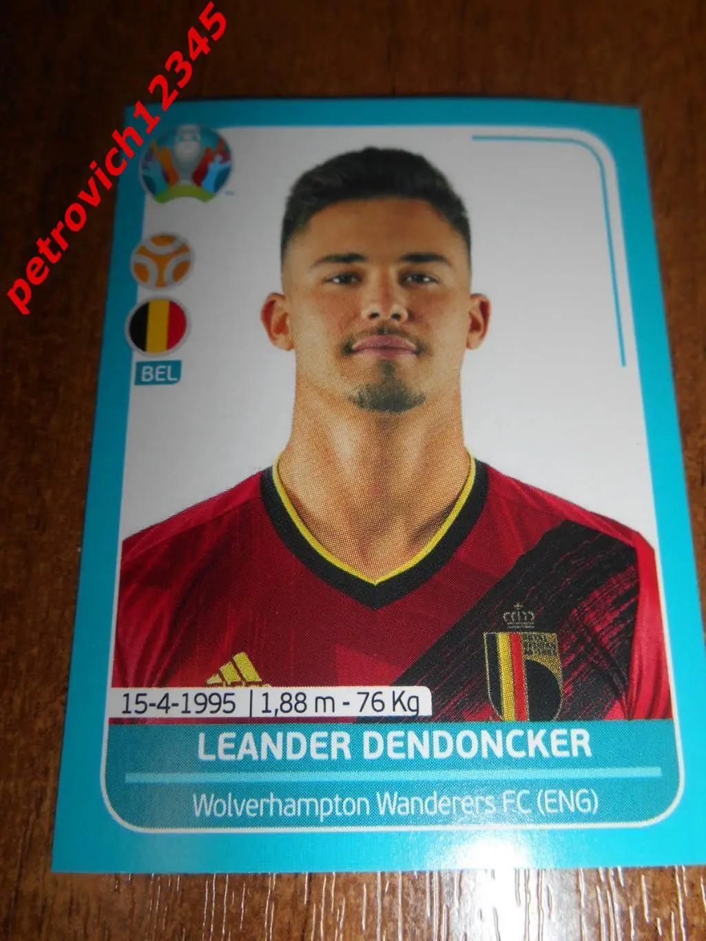 2020 Panini UEFA Euro Preview = BEL19 Leander Dendoncker Belgium