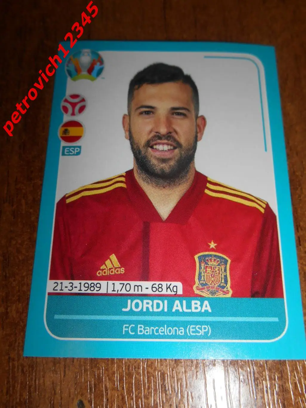 2020 Panini UEFA Euro Preview = ESP15 Jordi Alba Spain
